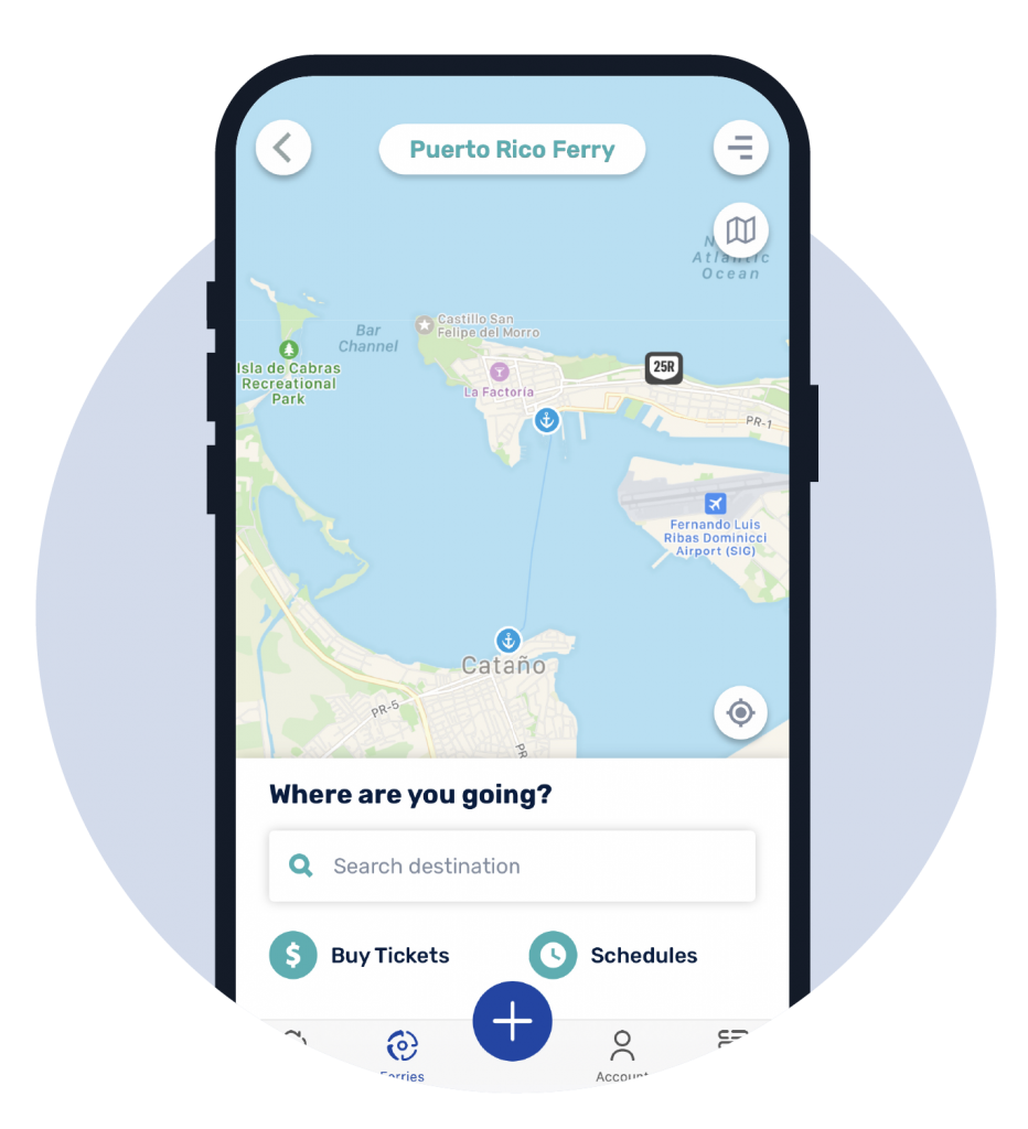 Application Guide - Puerto Rico Ferry at anchor by Hornblower