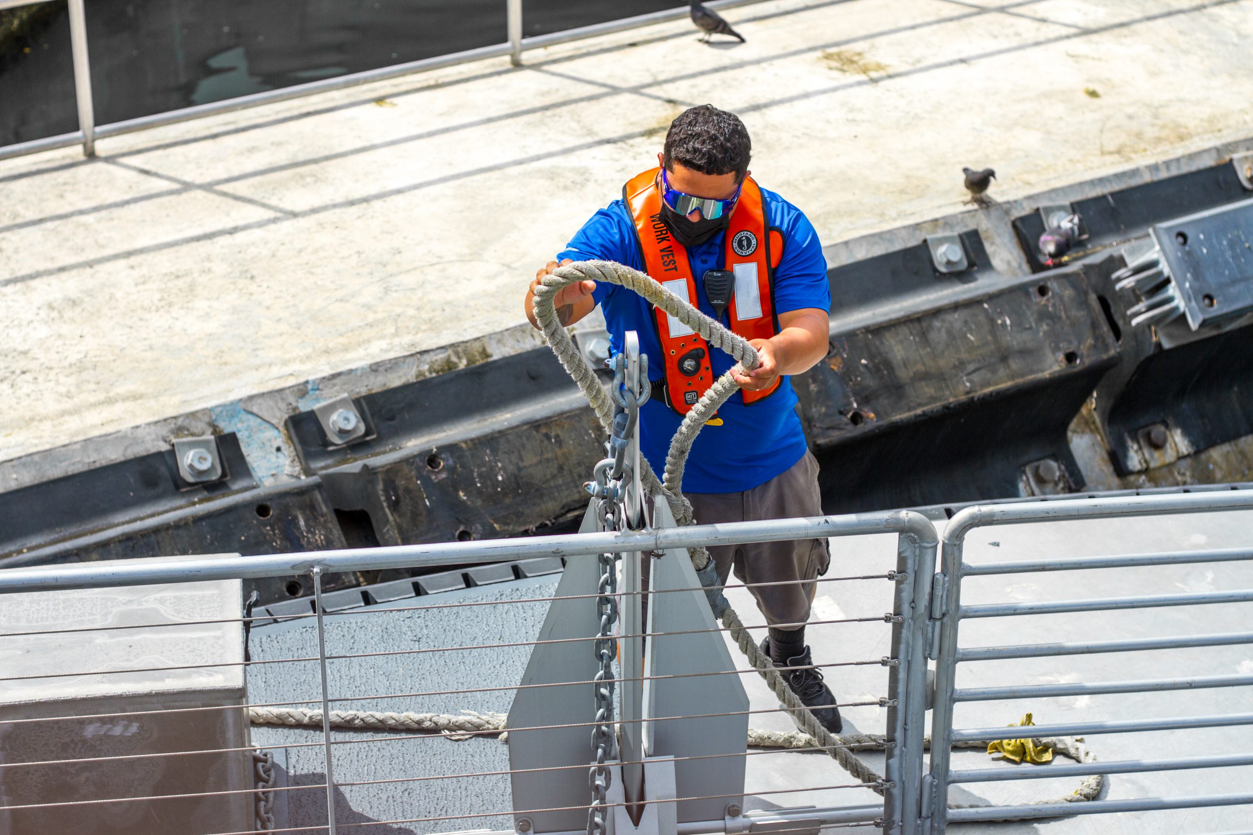 Employment Opportunities - Puerto Rico Ferry anchored by Hornblower