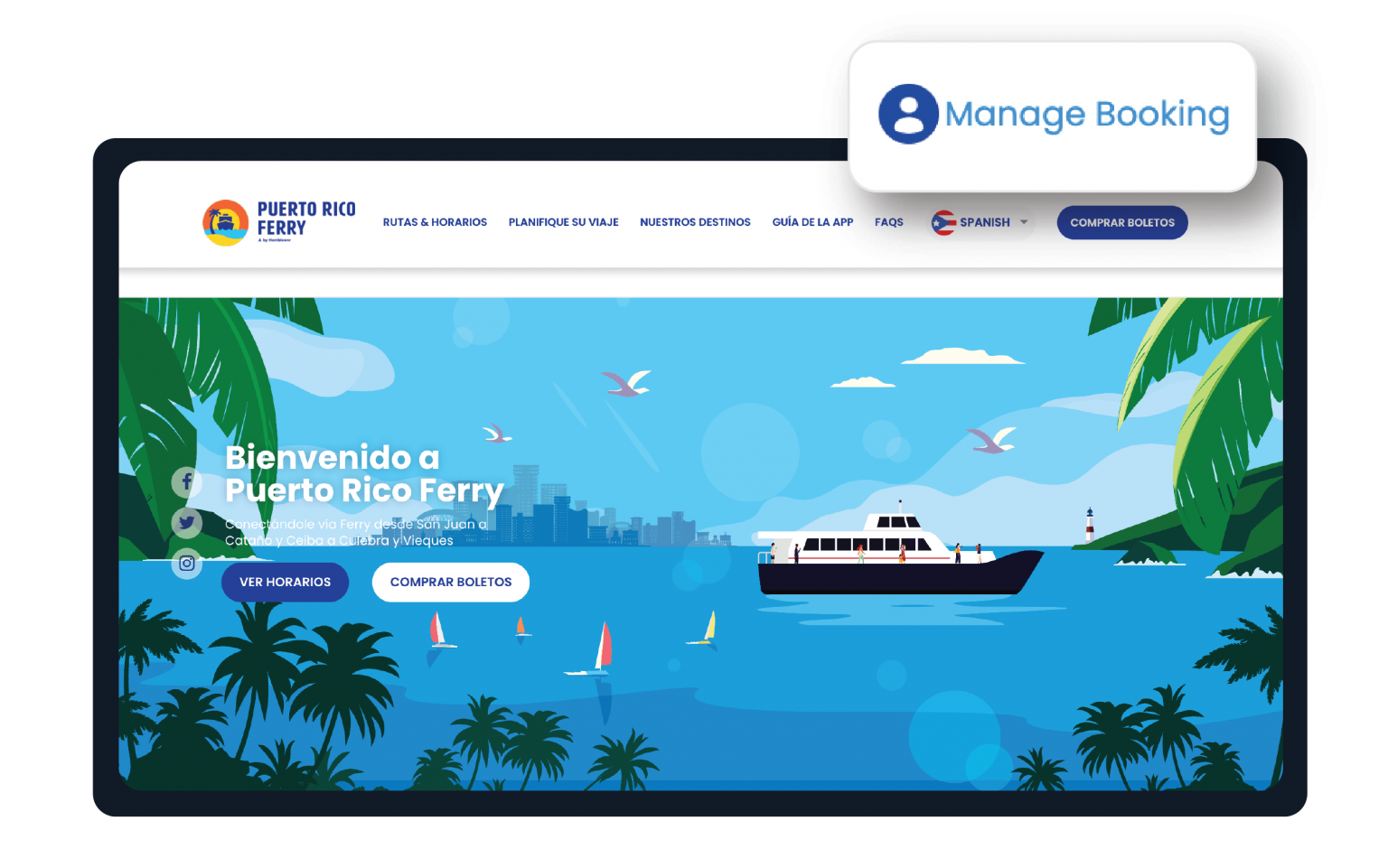 Application Guide - Puerto Rico Ferry at anchor by Hornblower