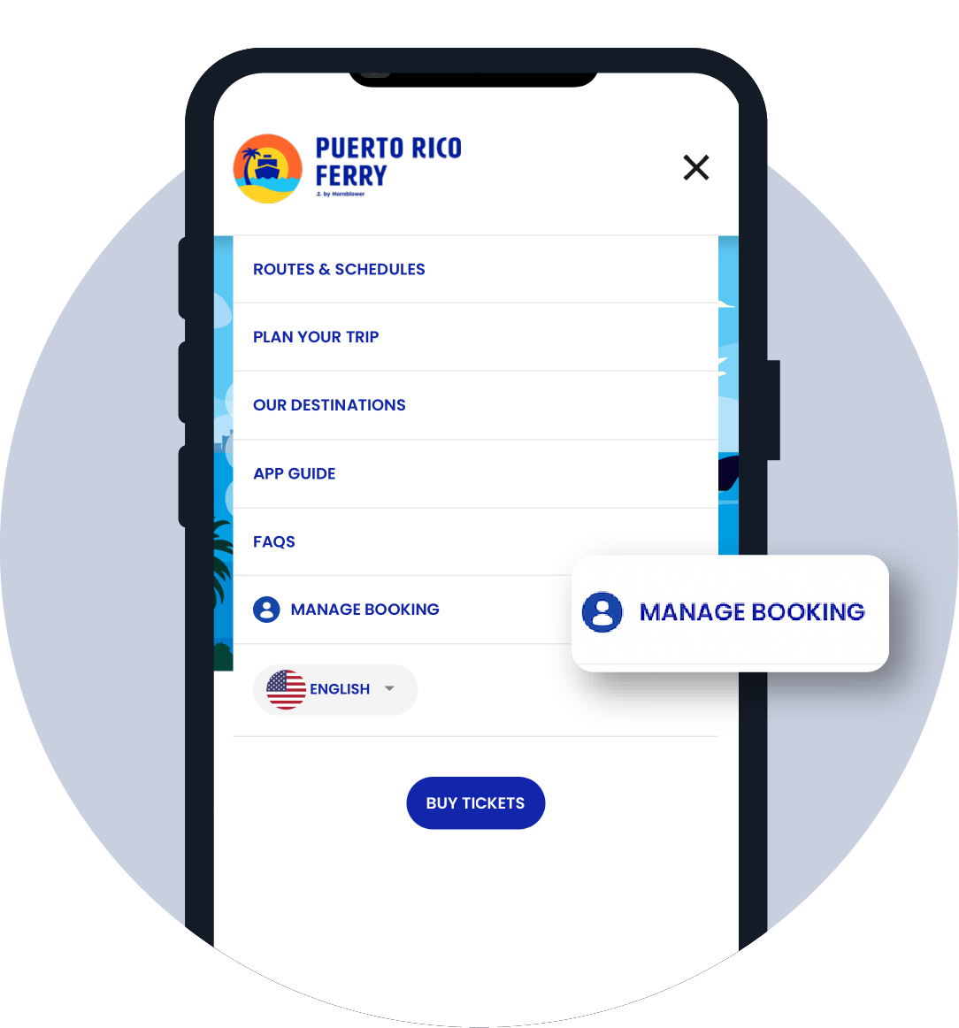 How to transfer a ticket - Puerto Rico Ferry anchored by Hornblower